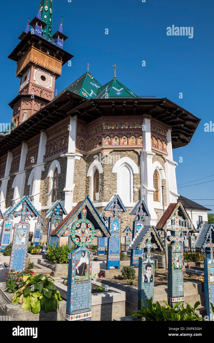 Romania. Maramures. Sapanta. Merry Cemetery. Cimitirul Vesel Stock ...