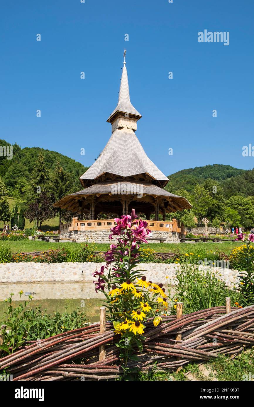 Romania. Maramures. Barsana. Wooden churches at Barsana Monastery Stock Photo - Alamy