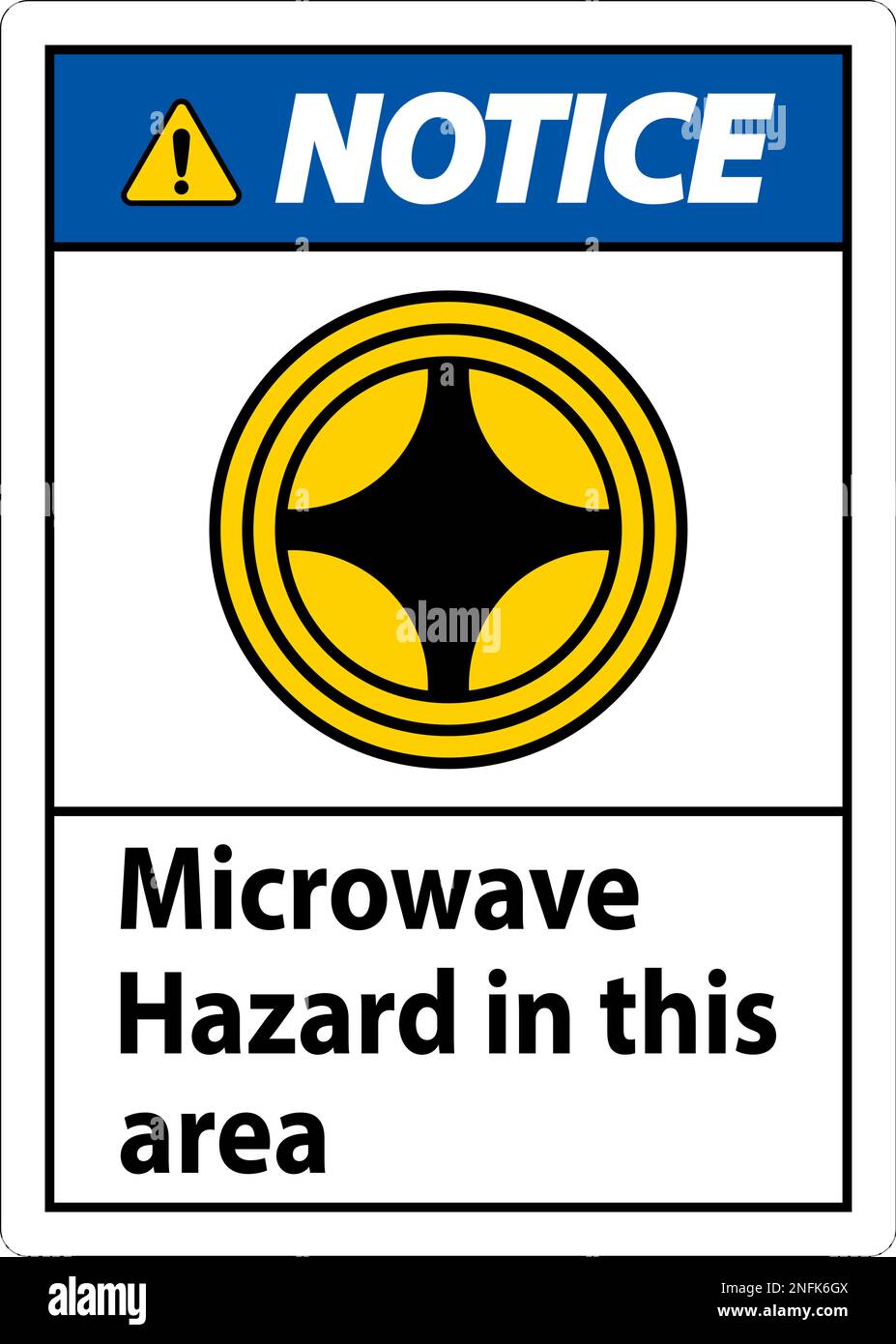 Notice Sign Microwave Hazard In This Area with Symbol Stock Vector ...