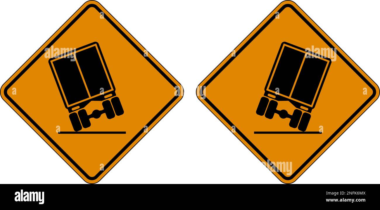 Traffic Sign, Truck Falling Graphic On White Background Stock Vector ...