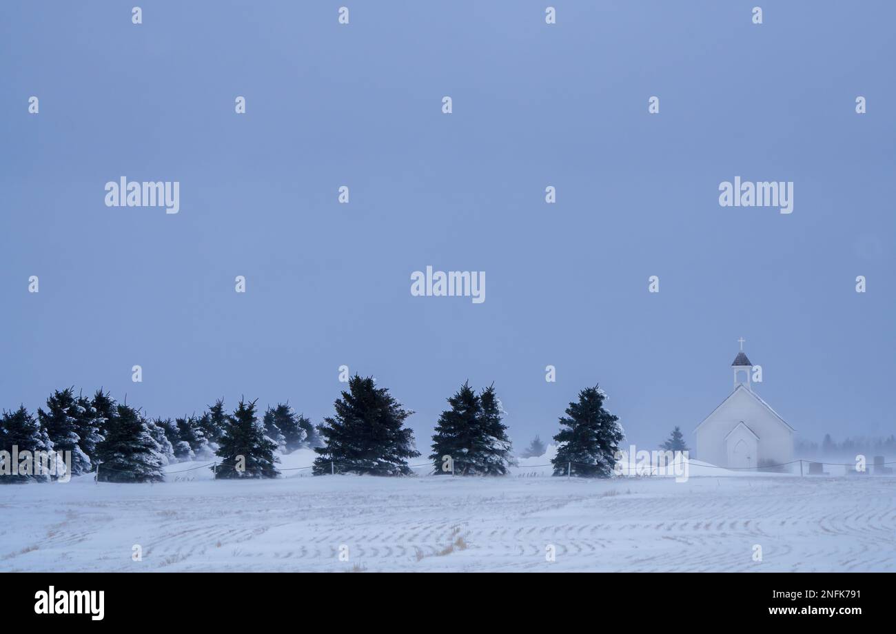 Winter Prairie Church in Saskatchewan Canada Country Stock Photo - Alamy
