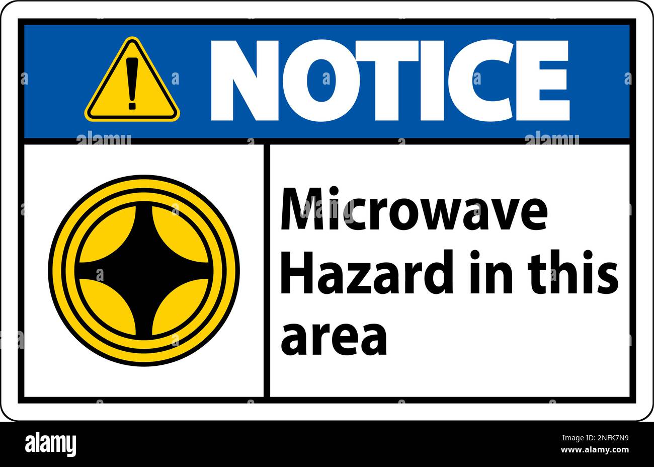 Notice Sign Microwave Hazard In This Area with Symbol Stock Vector ...