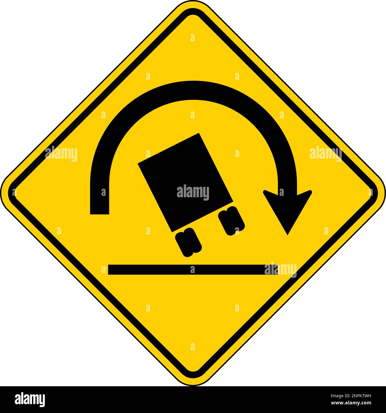 Traffic Sign, Truck Rollover Warning Sign Stock Vector Image & Art - Alamy
