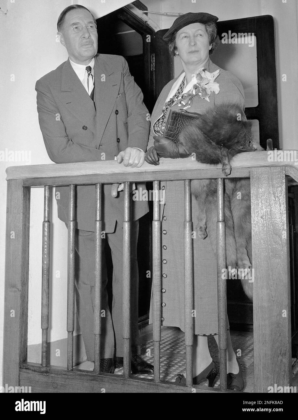 Walter O. Briggs, owner of the Detroit Tigers, and Mrs. Briggs are ...