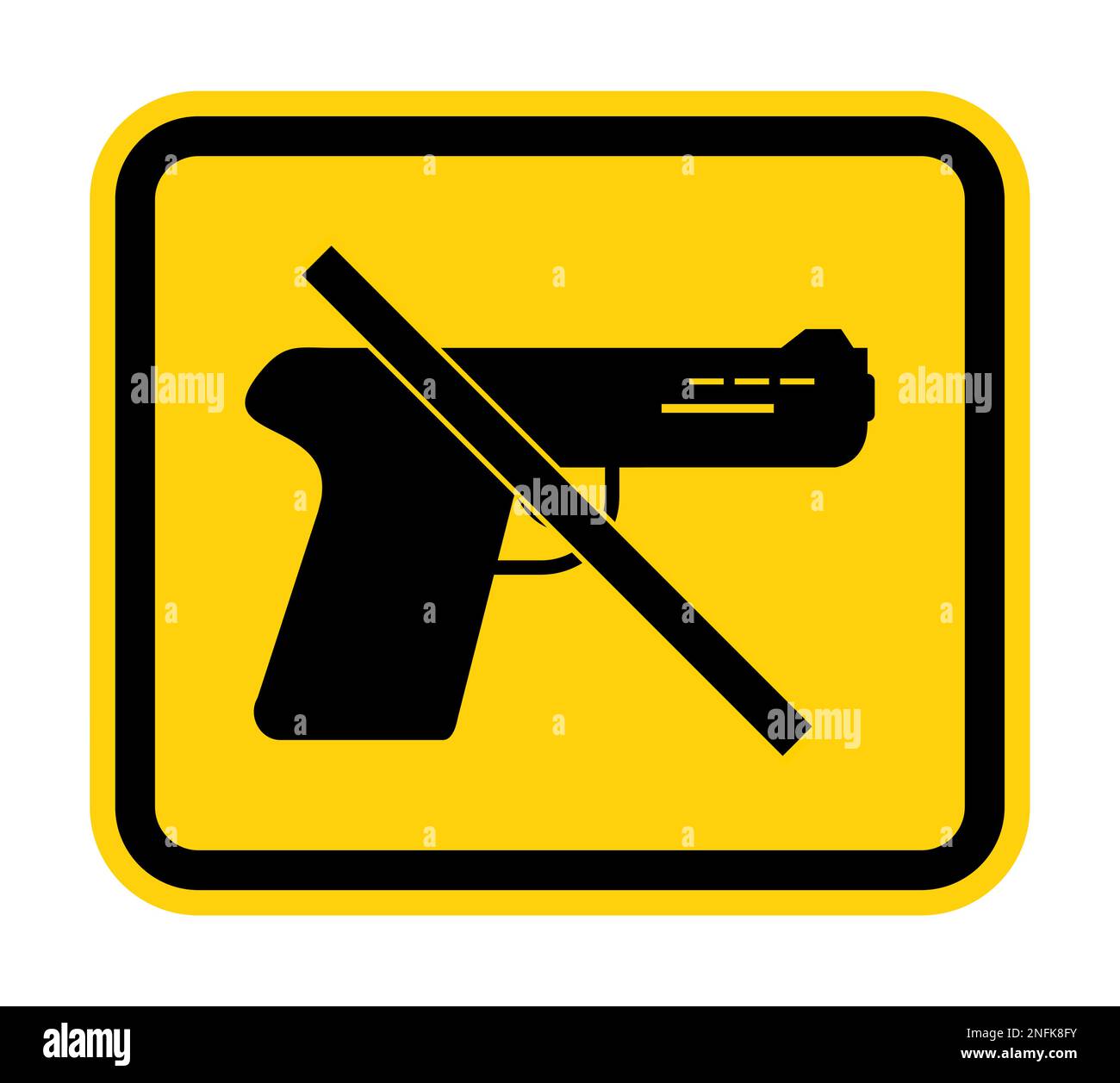 Prohibition sign guns, No guns sign On White Background Stock Vector ...
