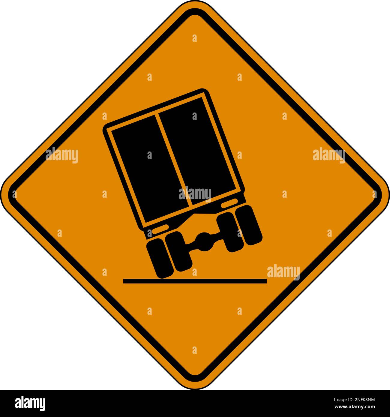 Traffic Sign, Truck Falling Graphic On White Background Stock Vector ...