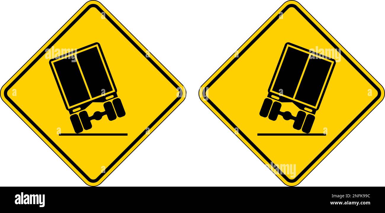 Traffic Sign, Truck Falling Graphic On White Background Stock Vector ...