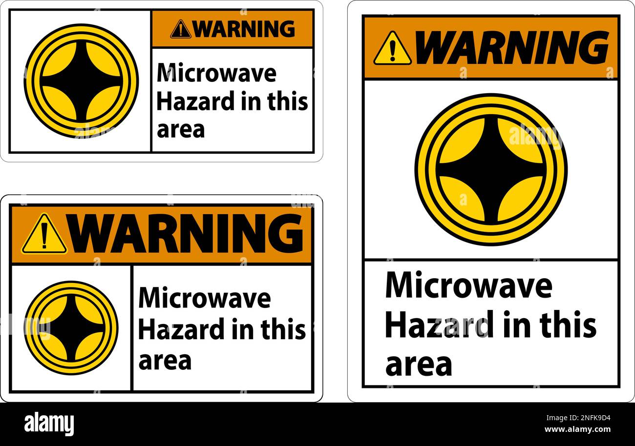 Warning Sign Microwave Hazard In This Area with Symbol Stock Vector ...