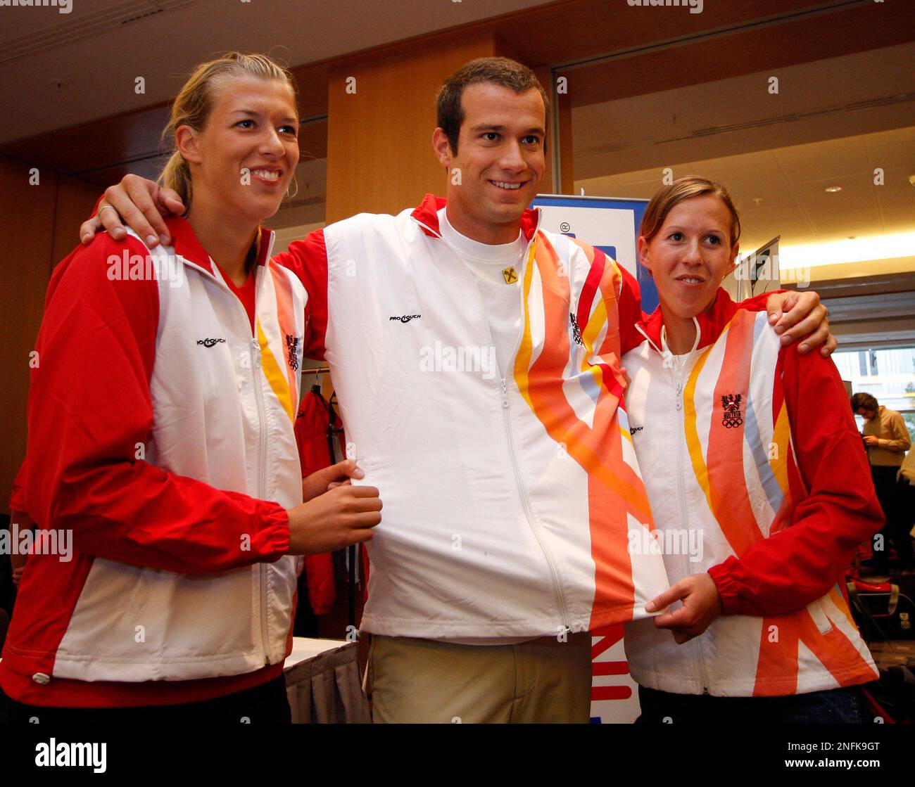 Beachvolleyball player Stefanie Schwaiger, swimmer Markus Rogan and ...