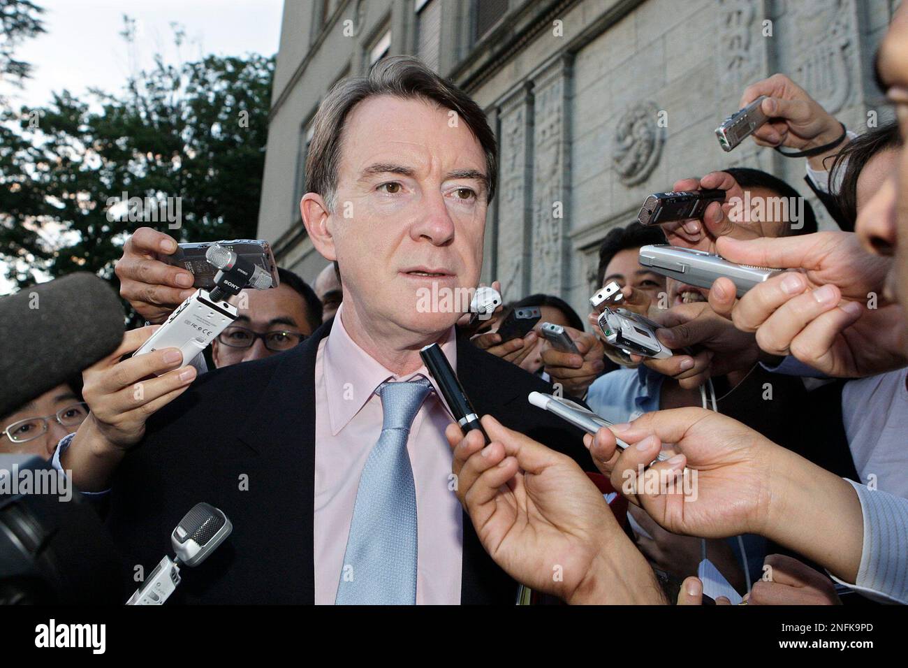 European Union Comissioner for trade British Peter Mandelson answers ...