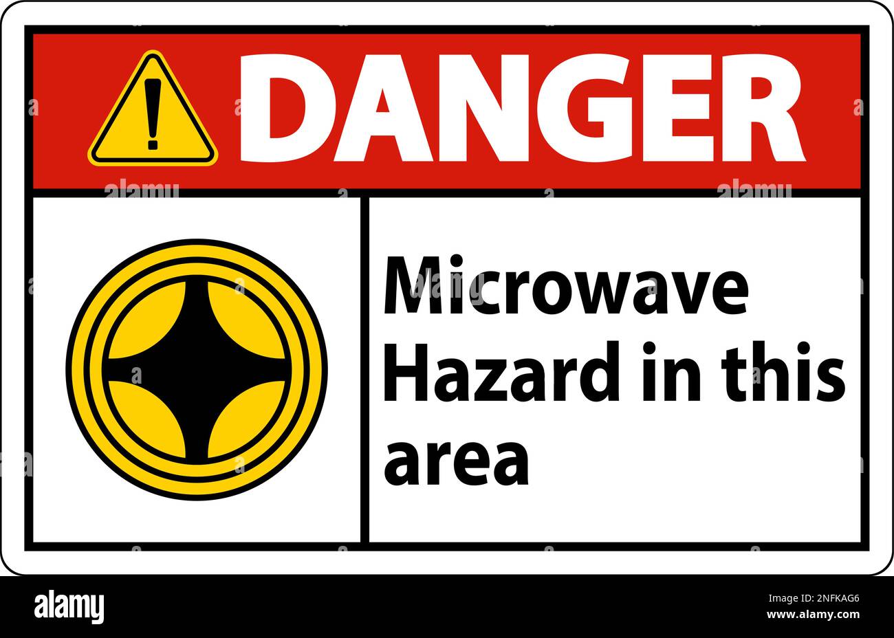 Danger Sign Microwave Hazard In This Area with Symbol Stock Vector ...