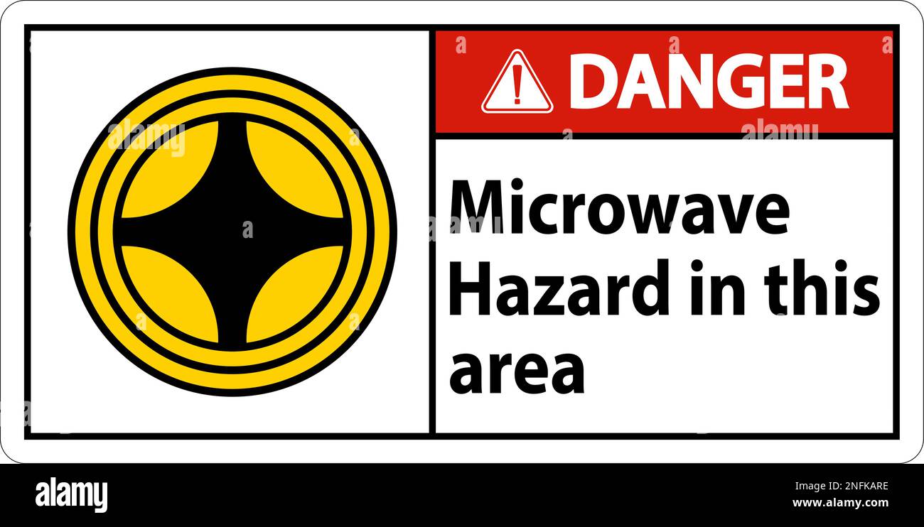 Danger Sign Microwave Hazard In This Area with Symbol Stock Vector ...