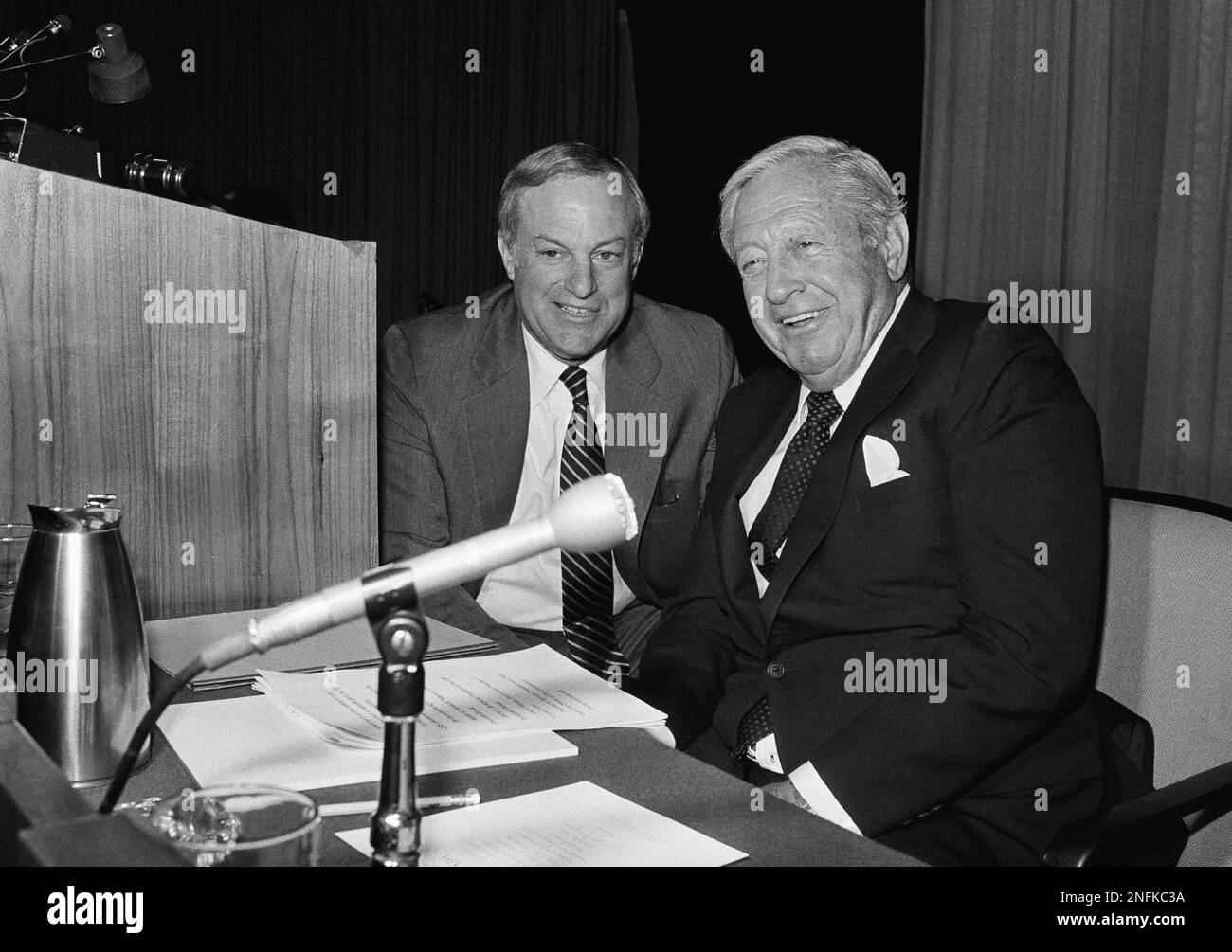 William Paley, right, the 81-year-old chairman who created CBS, shown ...
