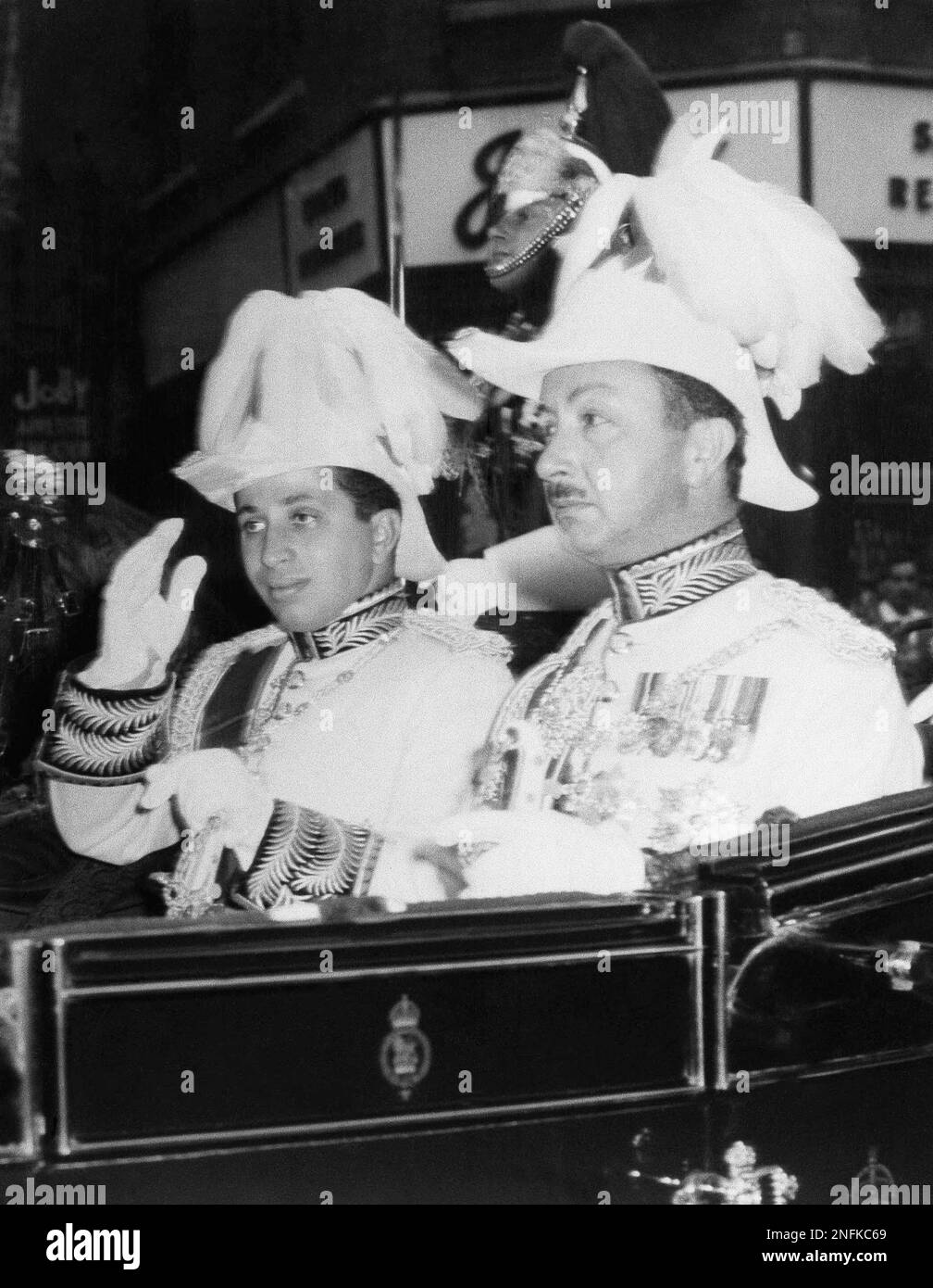 King Faisal II of Iraq, left, and Crown Prince Emir Abdel Illah, his ...