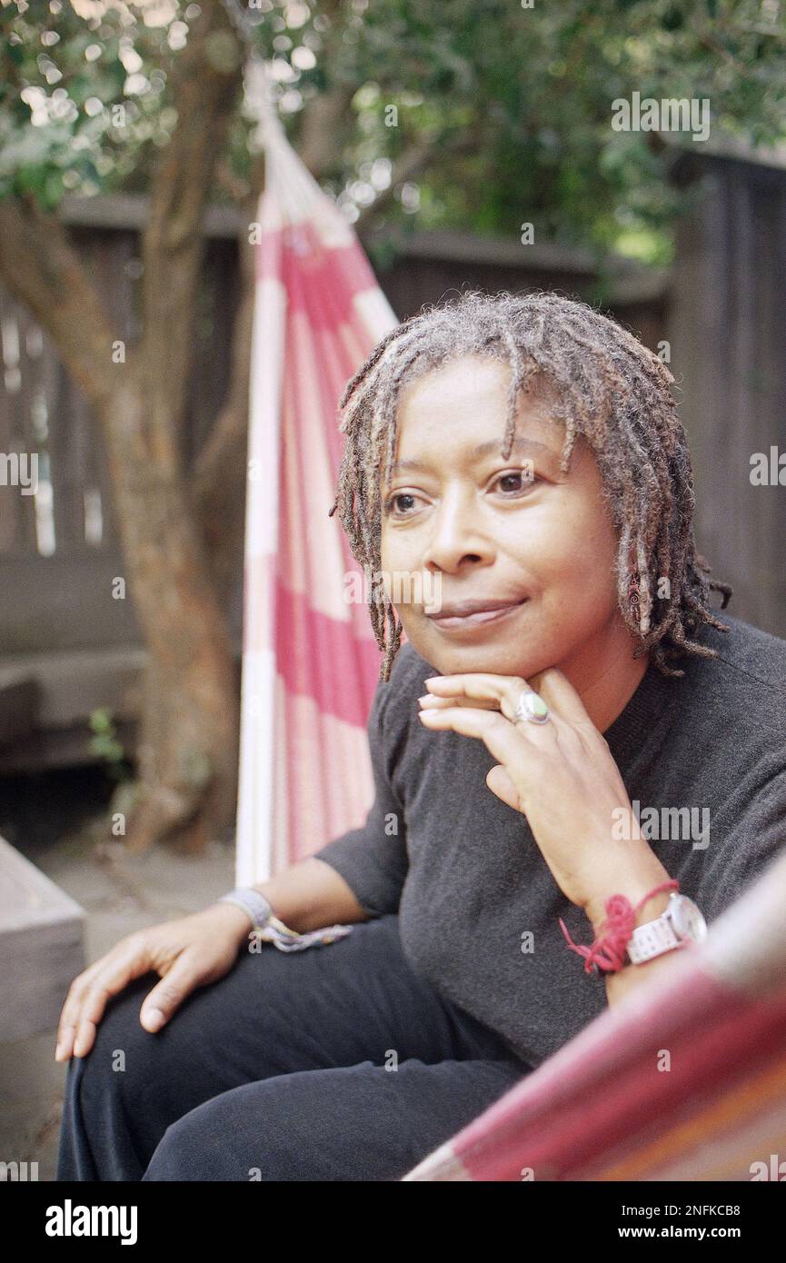 American author Alice Walker poses at her Berkeley, California home ...