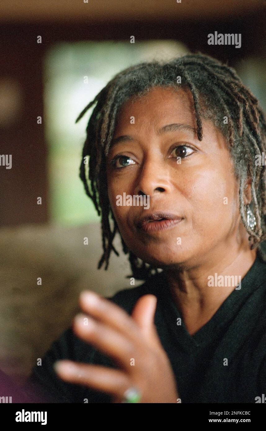 American author Alice Walker poses at her Berkeley, California home ...