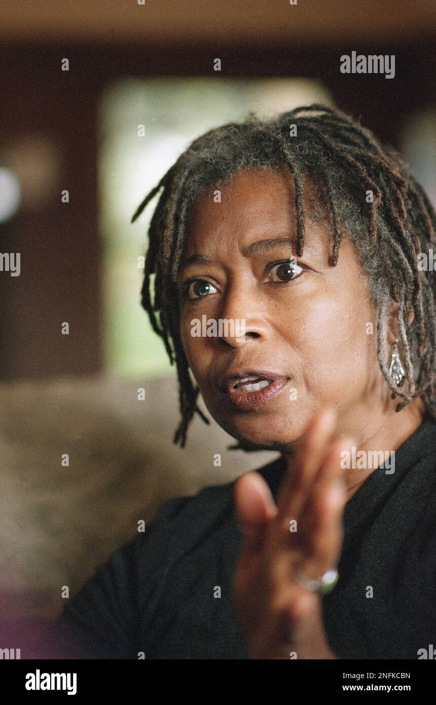 American author Alice Walker poses at her Berkeley, California home ...