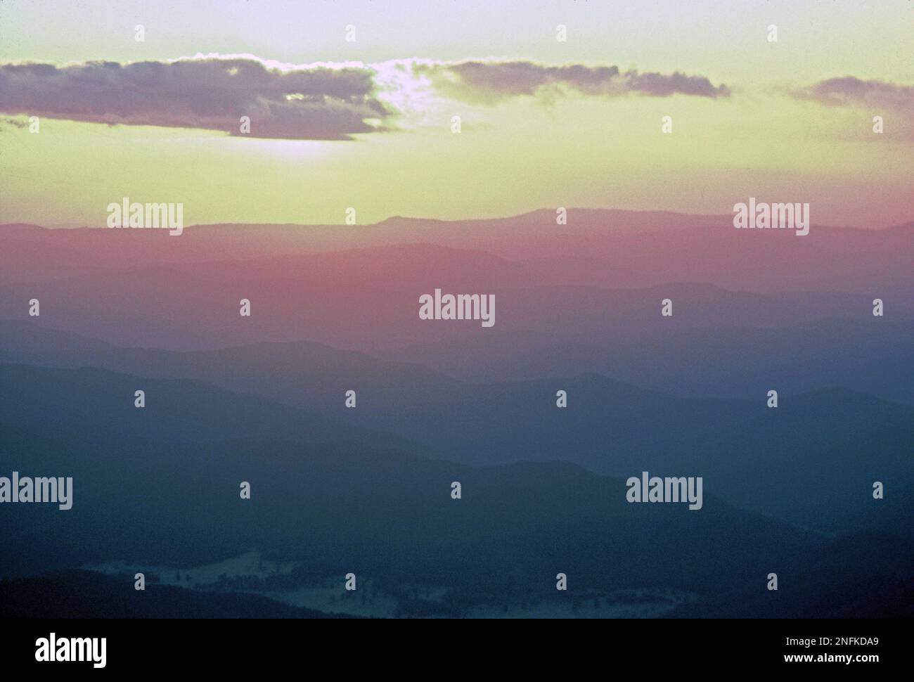 Australia. Victoria. Sunrise over misty hills Stock Photo - Alamy