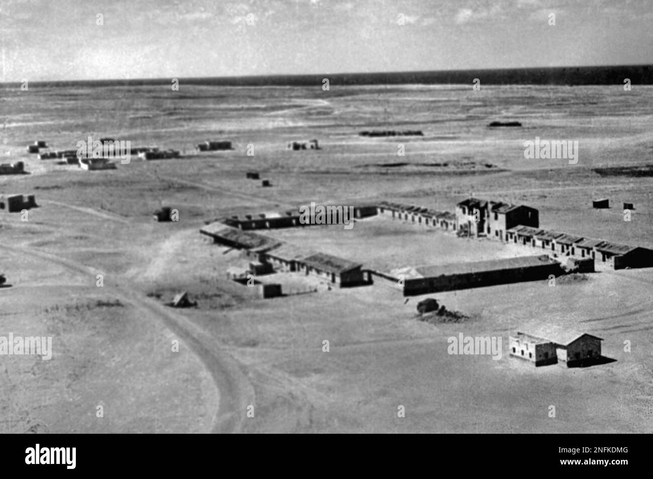 An aerial view of the desert outpost of Sidi Barrani, 60 miles inside ...