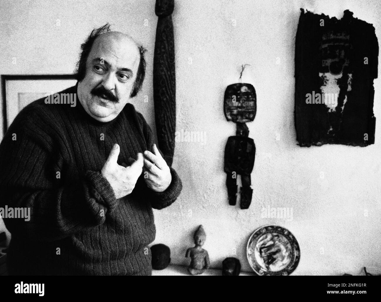 Actor Zero Mostel of James Joyce's "Ulysses" shown in his studio, April ...