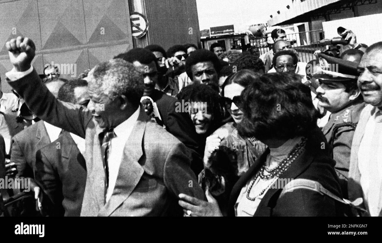 African National Congress President Nelson Mandela, left, was greeted ...