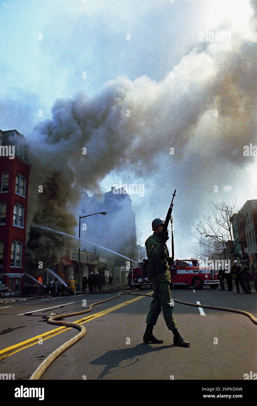 Firemen and the National Guard were called out to quell rioting that broke out in Washington ...