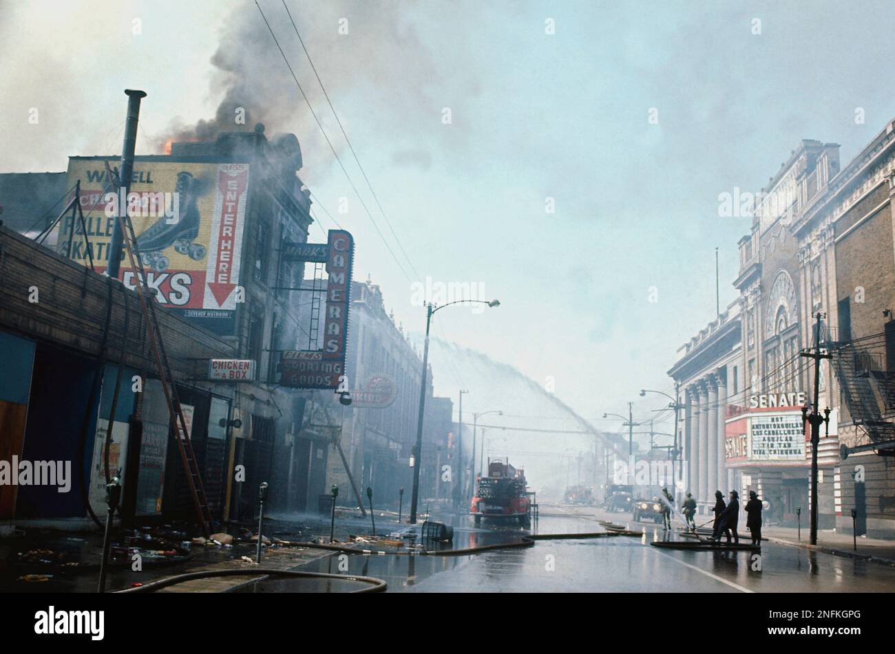 Firefighters battle blazes that broke out in Chicago riots following ...