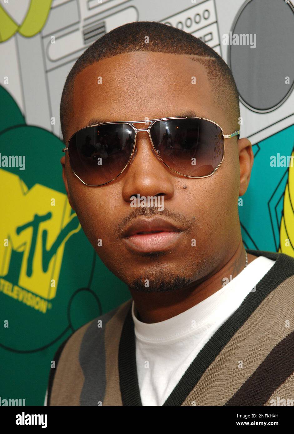Rapper Nas makes an appearance at MTV Studios in Times Square for a ...