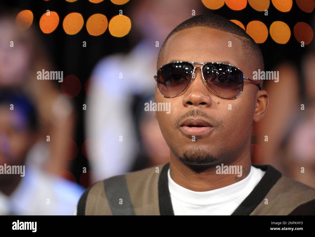 Rapper Nas makes an appearance at MTV Studios in Times Square for a ...