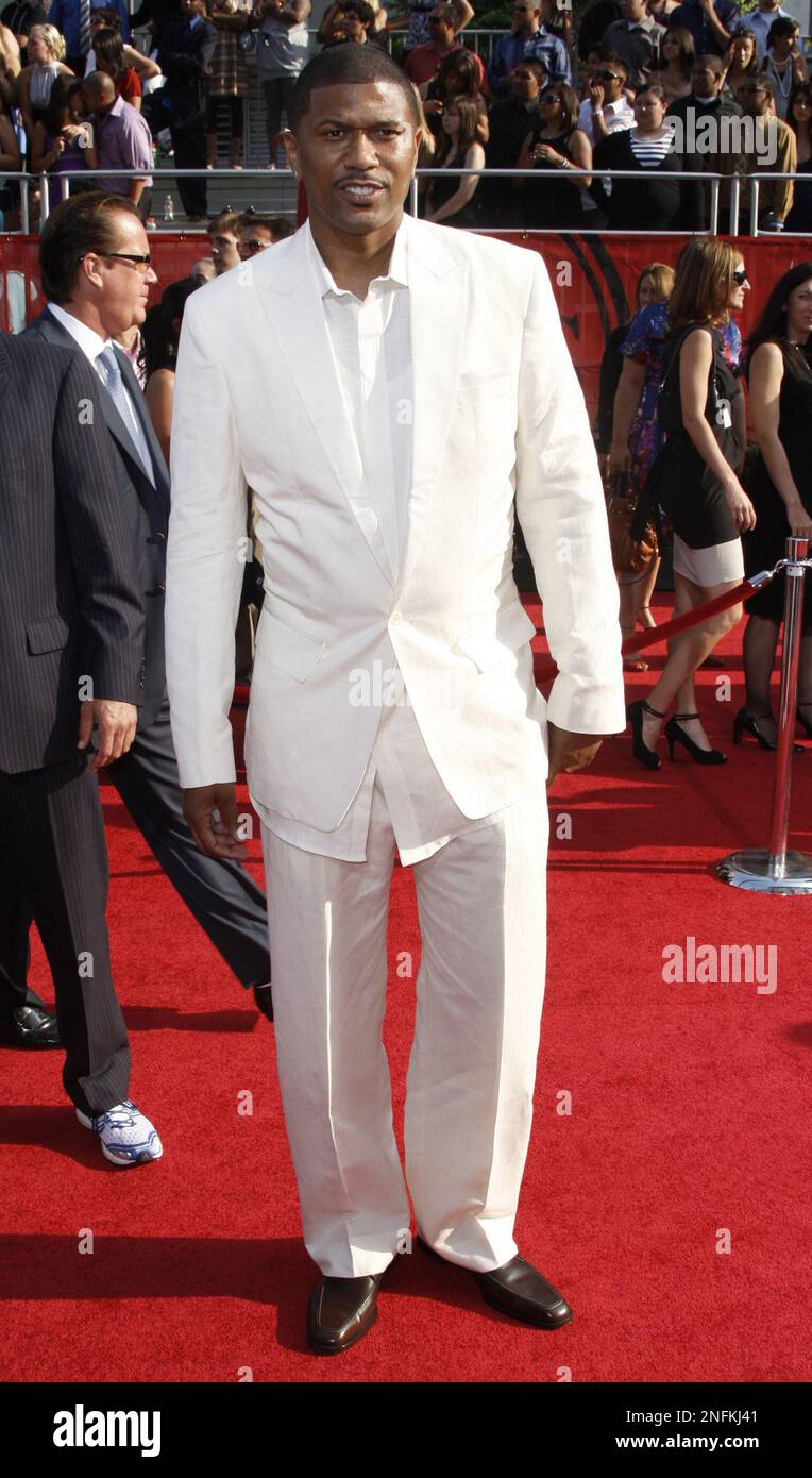 Former NBA great Jalen Rose arrives at the ESPYs Awards on Wednesday ...