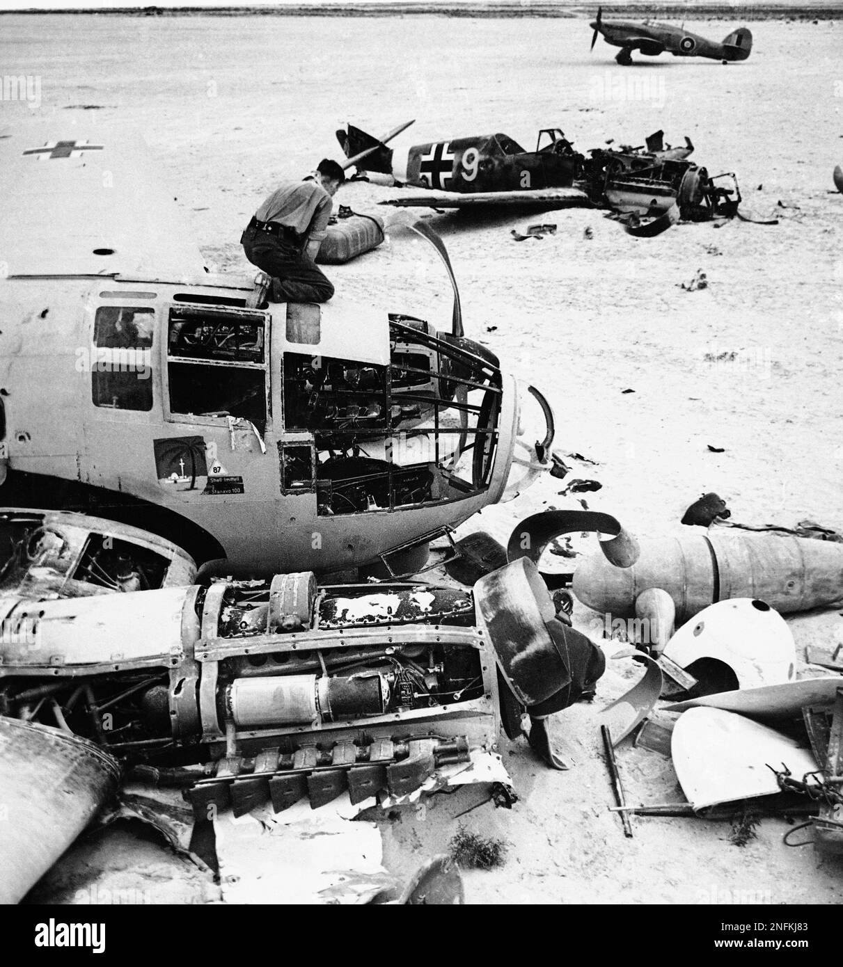 In this handout from the U.S. Army Signal Corps, a member of Royal Air ...