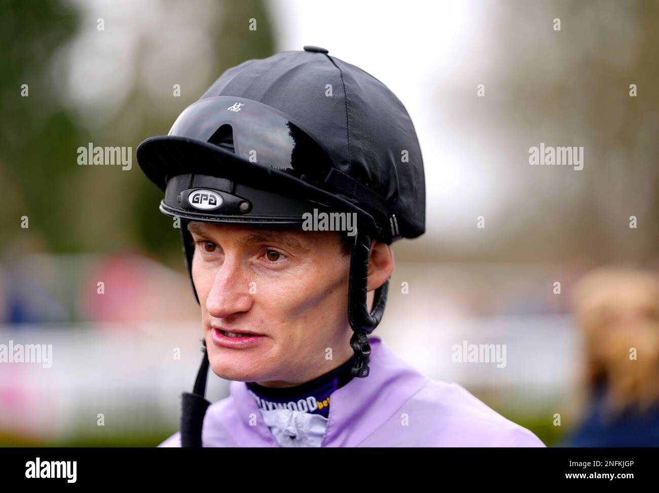 Jockey Daniel Muscutt at Lingfield Park Racecourse, Surrey. Picture ...