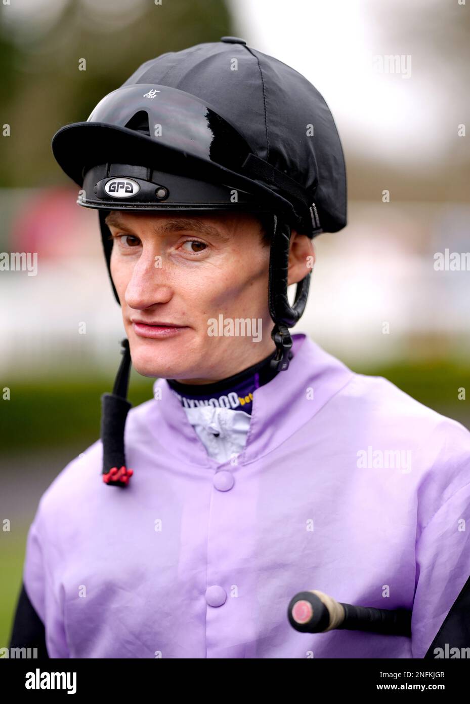 Jockey Daniel Muscutt at Lingfield Park Racecourse, Surrey. Picture ...