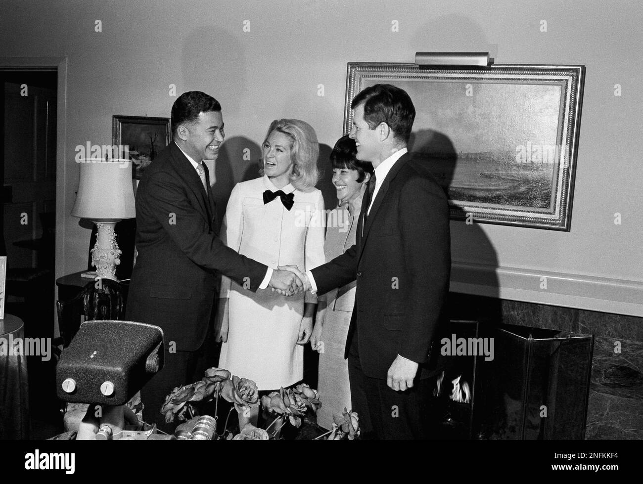 Sen. Edward Kennedy, right, shown with wife Joan, second from left ...