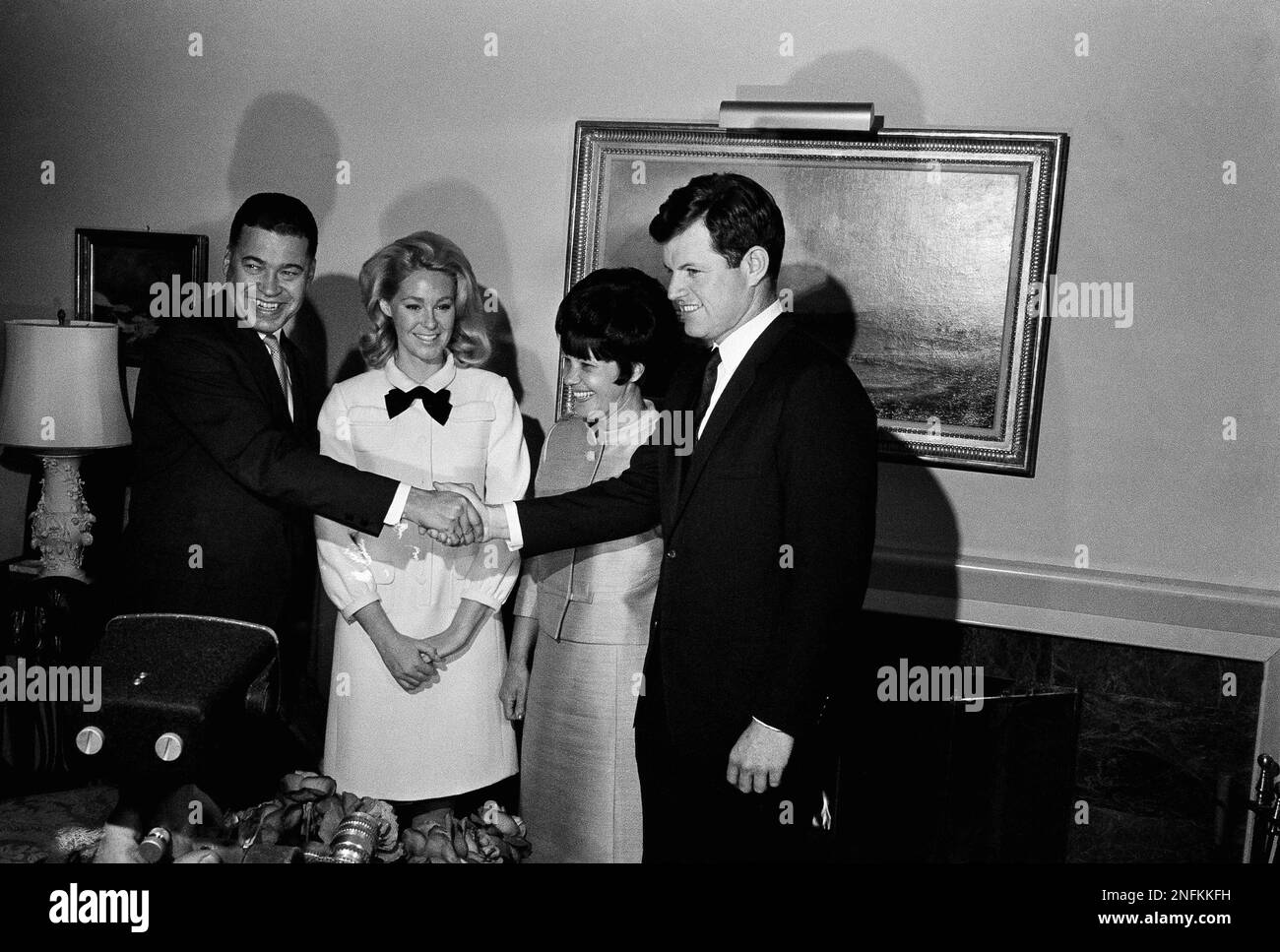 Sen. Edward Kennedy, right, shown with wife Joan, second from left ...