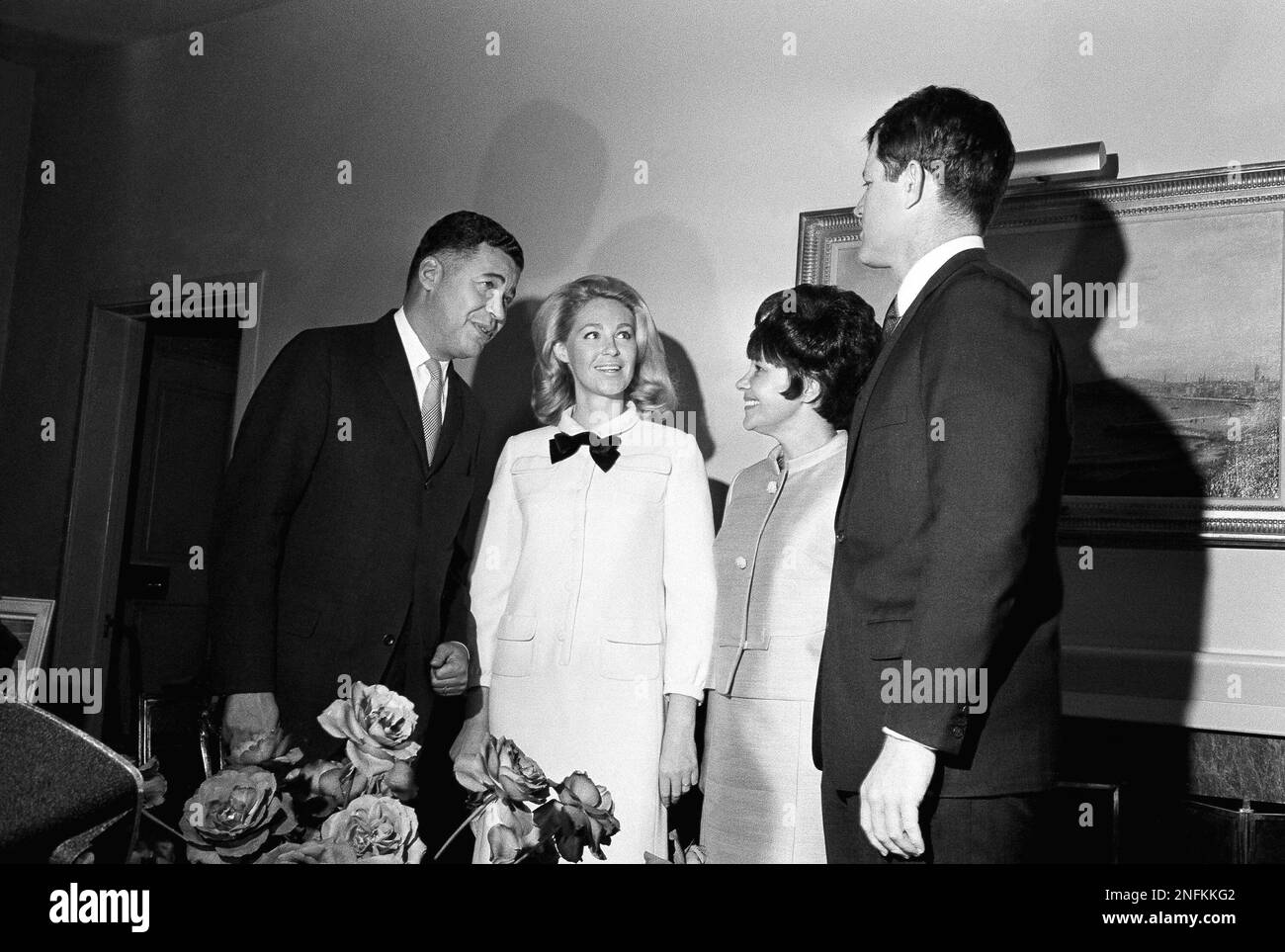 Sen. Edward Kennedy, right, shown with wife Joan, second from left ...