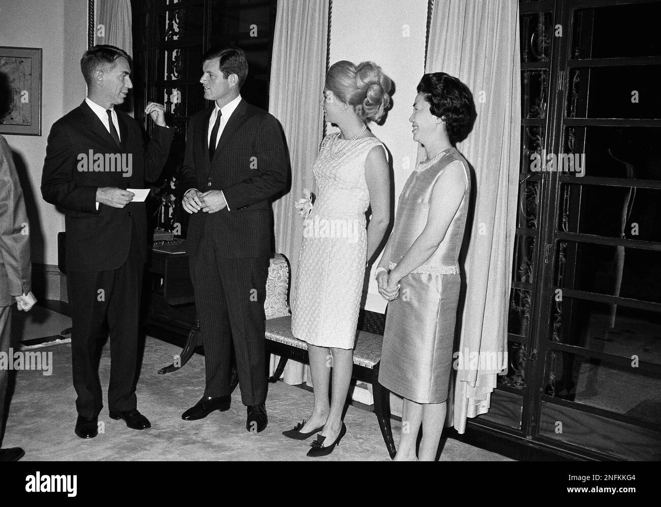 Sen. Edward Kennedy D-Mass, second from left, and Mrs. Kennedy, second ...
