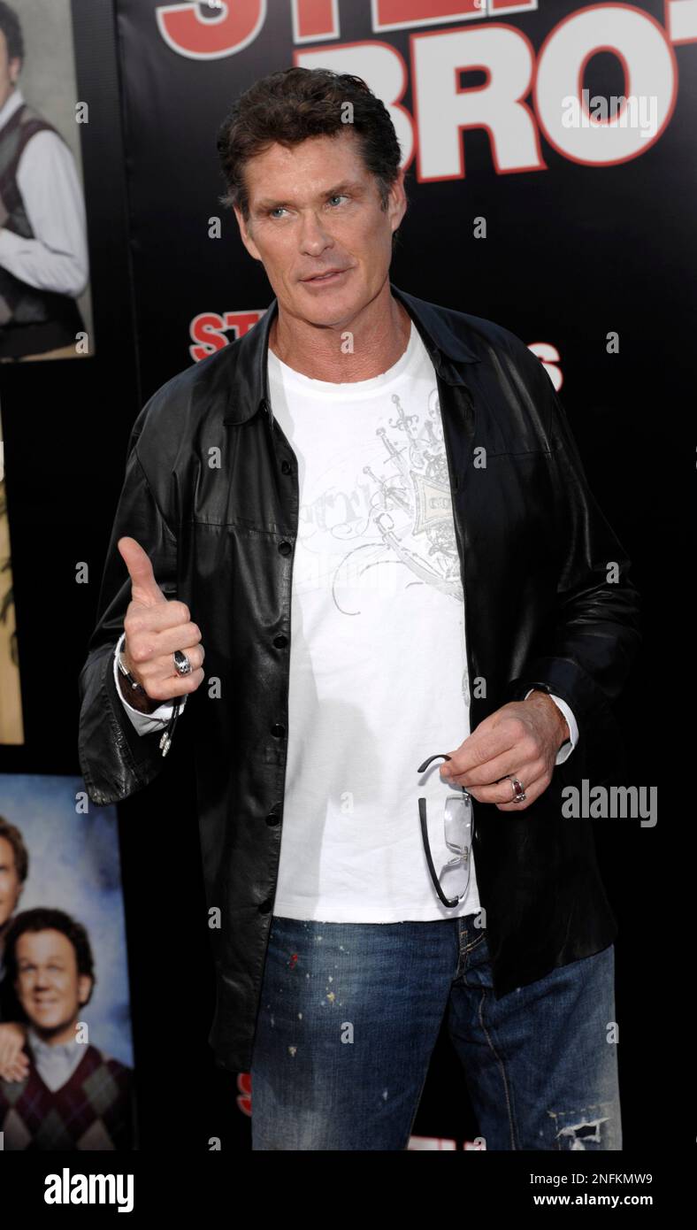 David Hasselhoff poses at the premiere of the film "Step Brothers" in ...