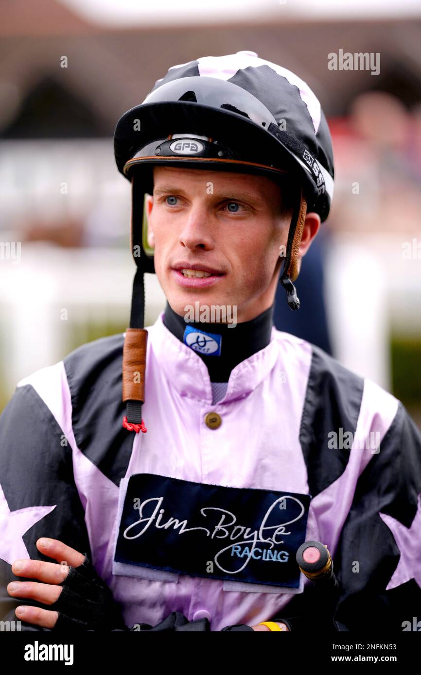 Jockey Luke Catton at Lingfield Park Racecourse, Surrey. Picture date ...