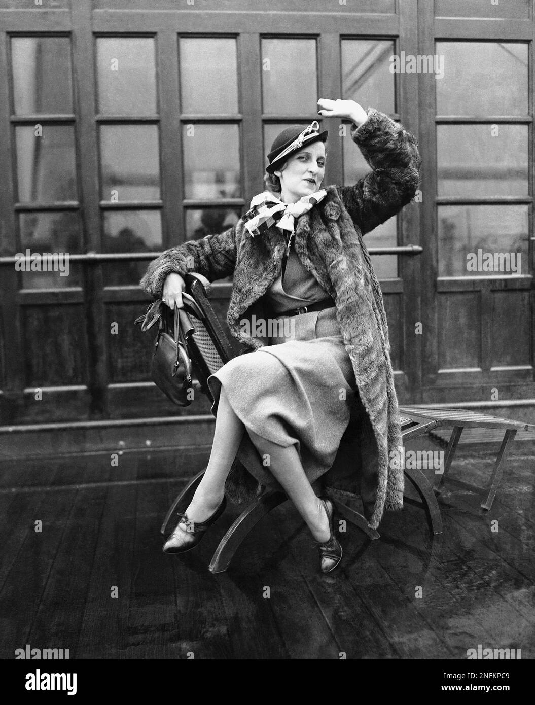 Nadia Dauty, French mezzo-soprano is photographed on board the liner ...