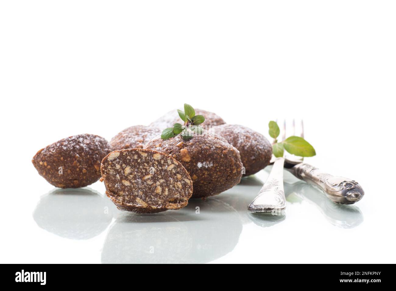 chocolate sweet cakes made from pureed biscuits with additives ...