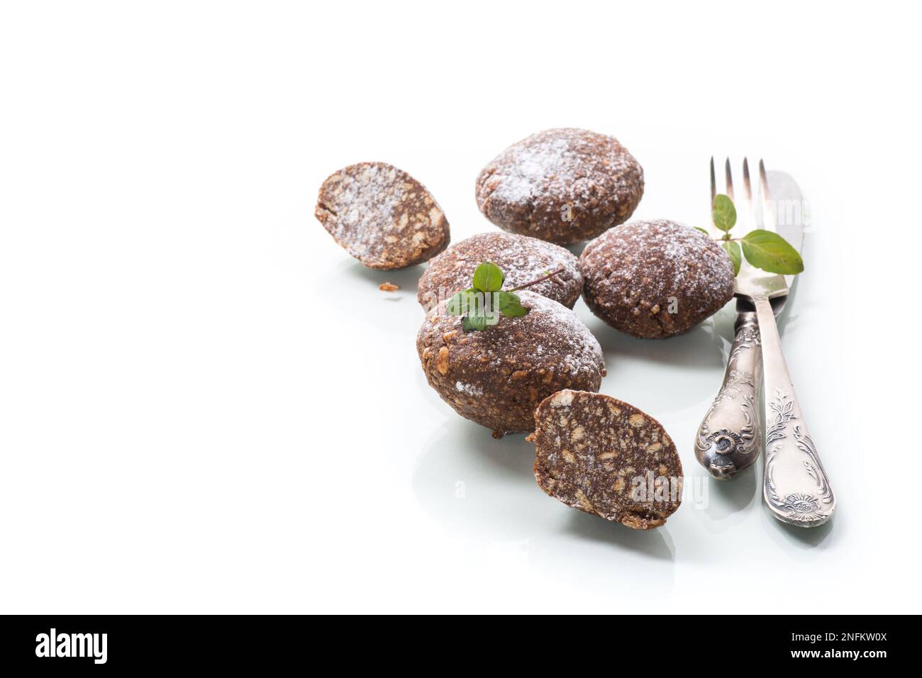 chocolate sweet cakes made from pureed biscuits with additives ...