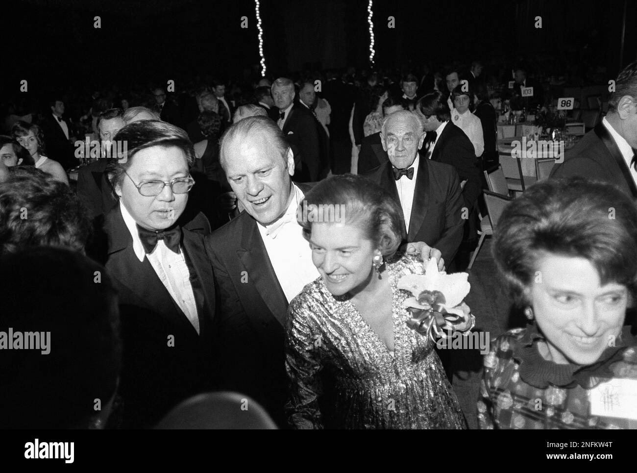 Vice President Gerald Ford and Mrs. Betty Ford smile as they arrive for ...
