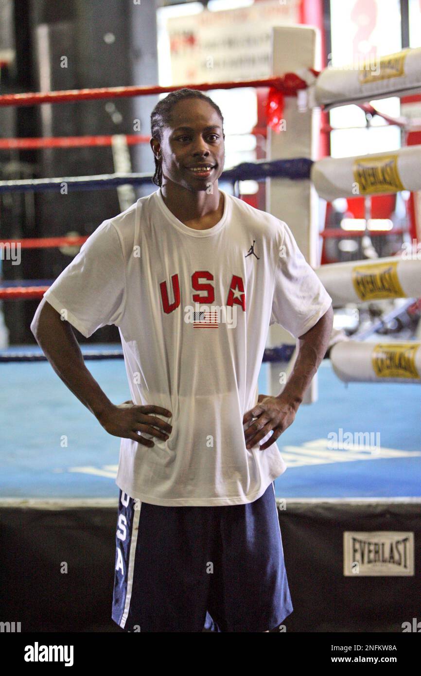 U.S. Olympic boxing team member Rau'shee Warren poses for photographers ...