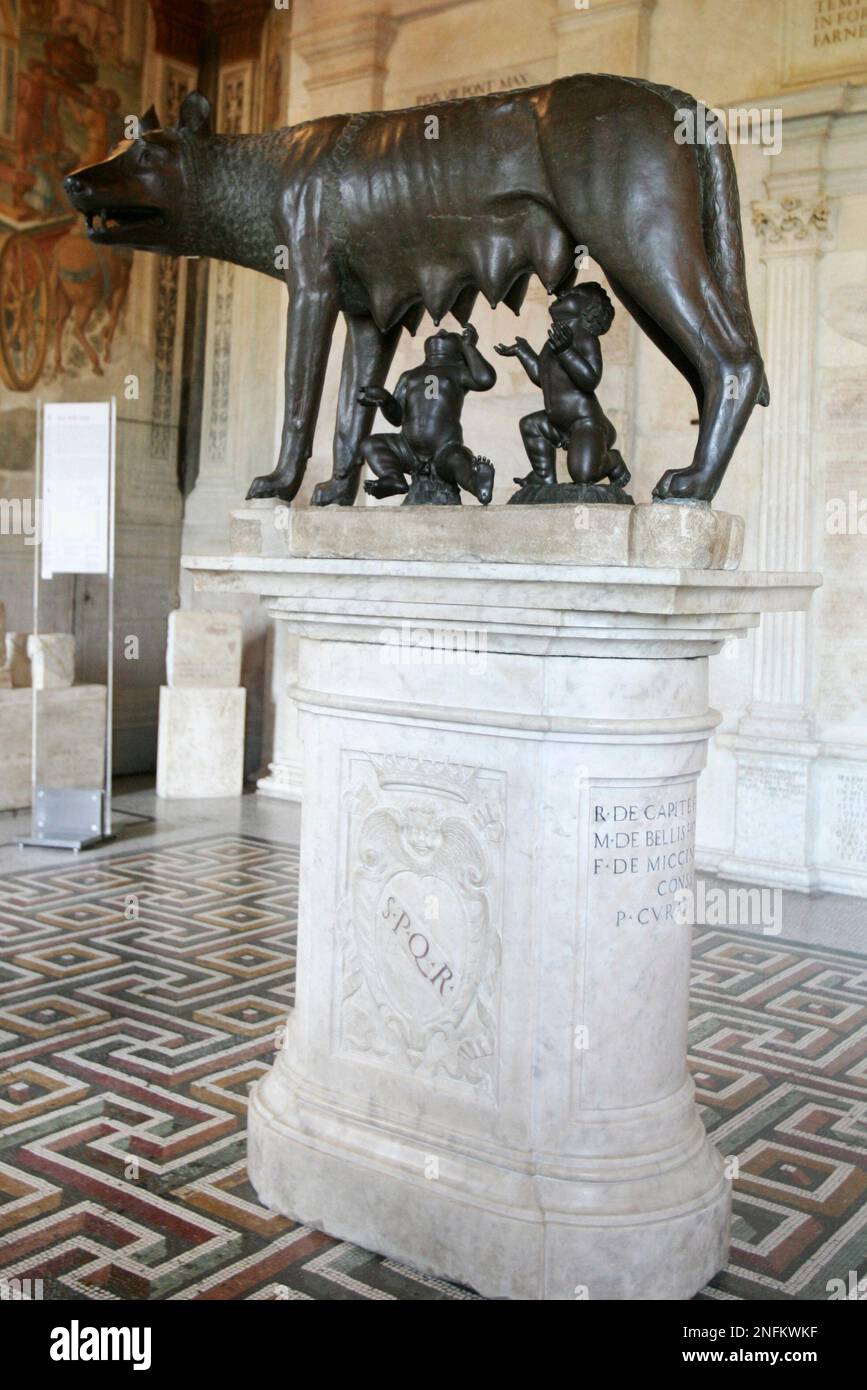 A view of the original bronze "Lupa Capitolina" (she-wolf) symbol of ...