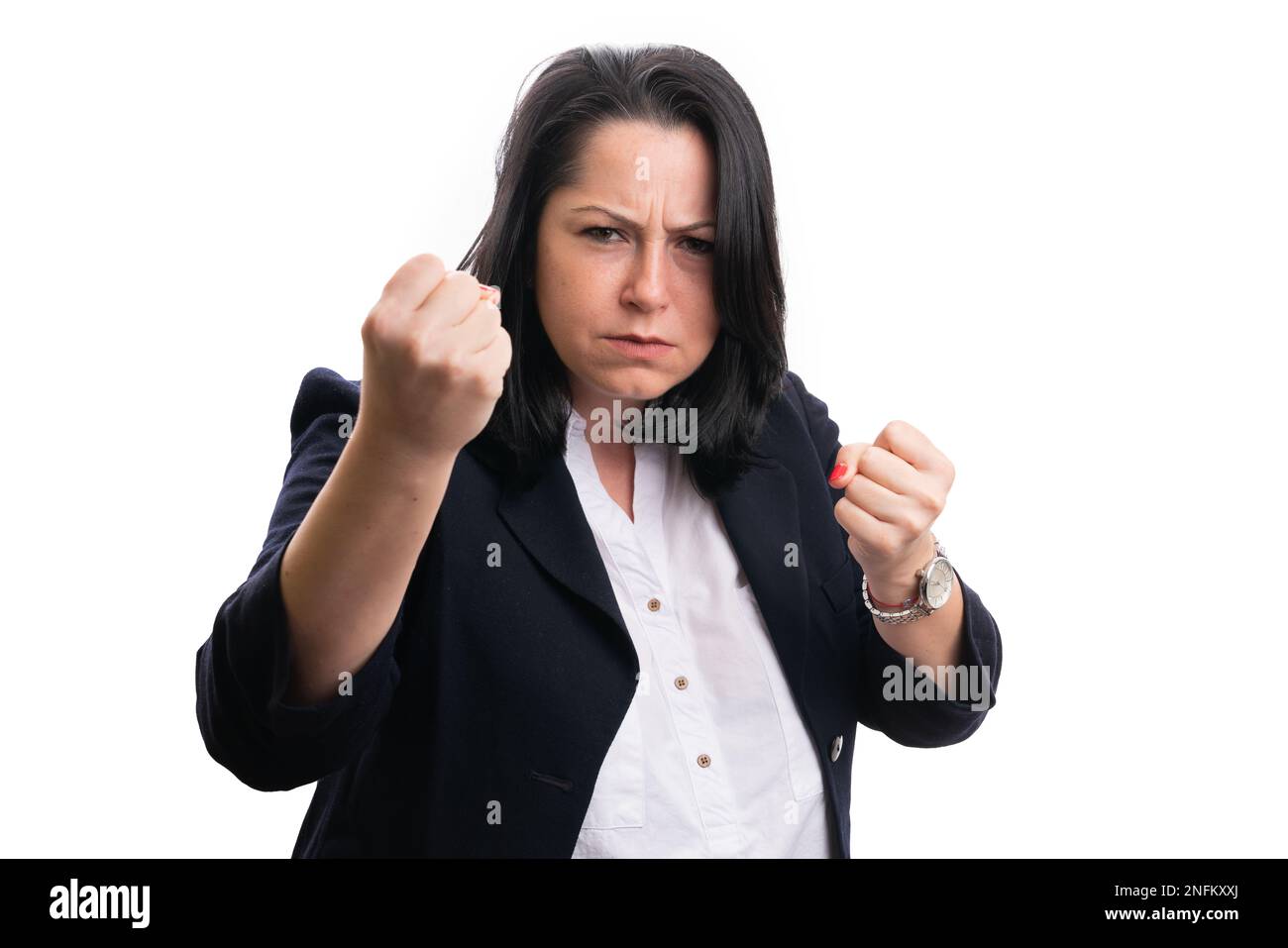 Angry woman making fists hi-res stock photography and images - Alamy