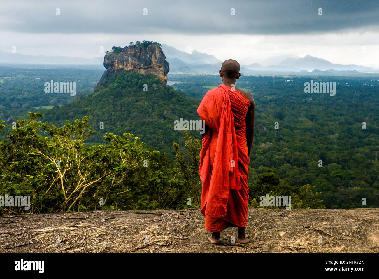 Lion Rock, Sigiriya, Sri Lanka seen from neighbouring Pidurangala Rock ...