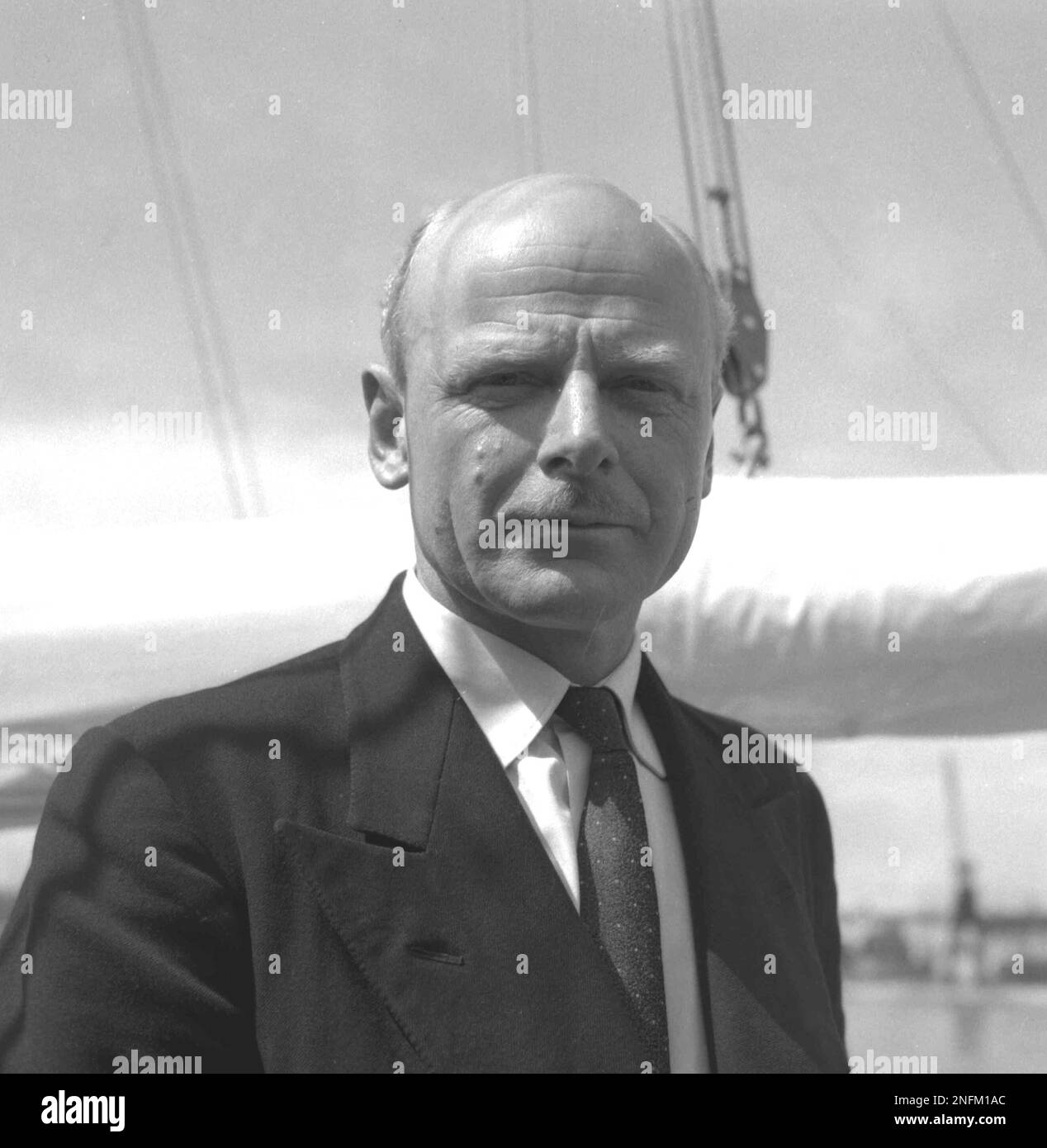 First single handed ocean yacht race Black and White Stock Photos ...