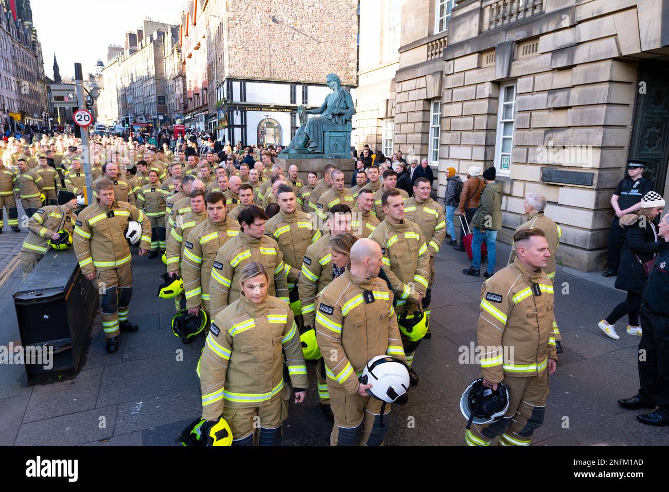 Edinburgh, Scotland, UK. 17 February 2023. Funeral of firefighter Barry ...