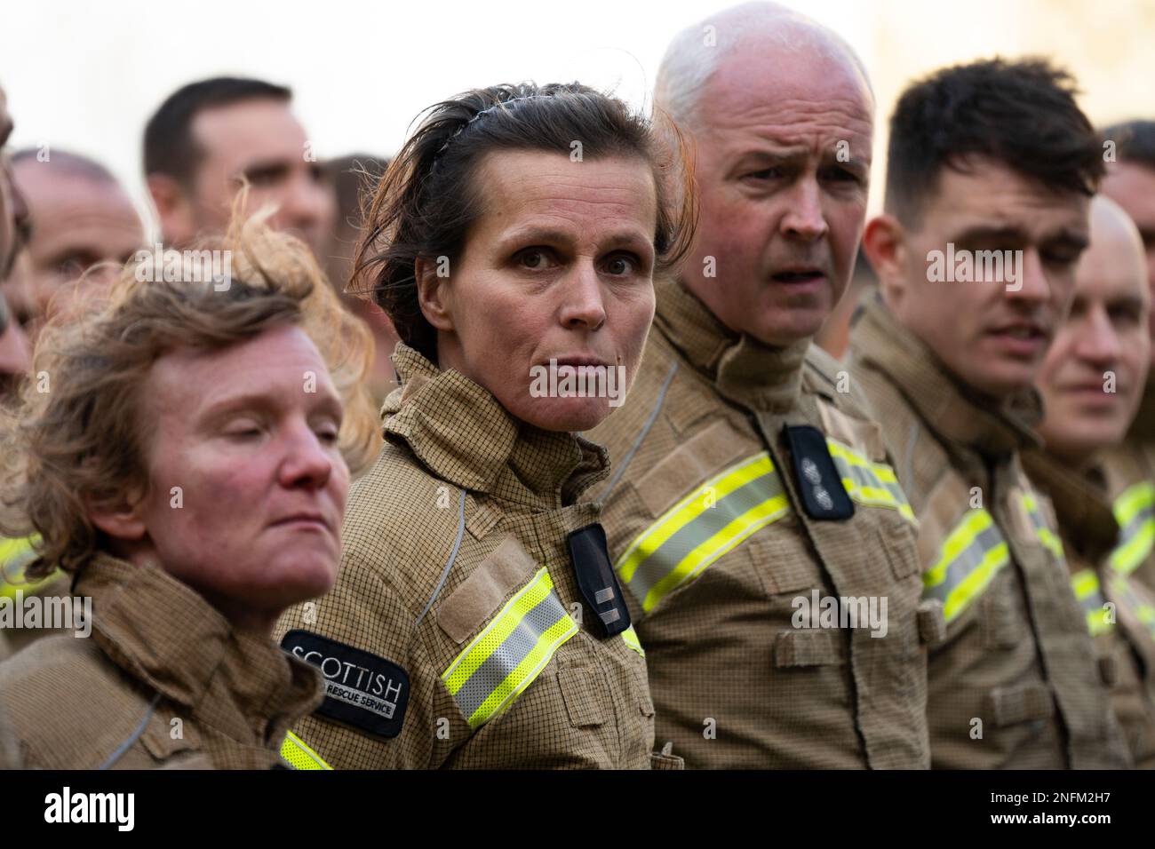 Edinburgh, Scotland, UK. 17 February 2023. Funeral of firefighter Barry ...